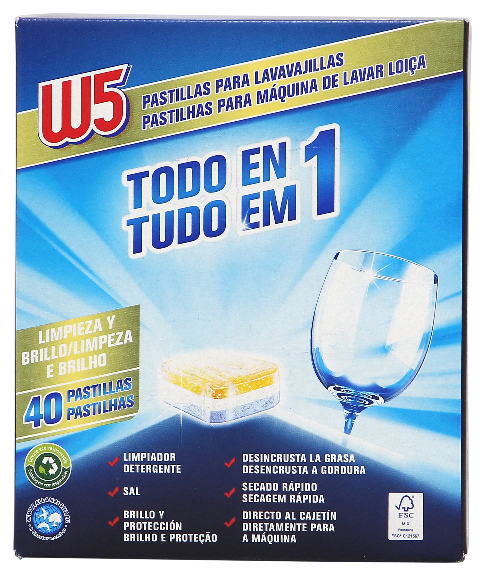 W5 (LIDL) PASTILLAS LAVAVAJILLAS TODO EN 1 Detergente | OCU