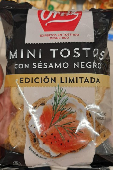 Pan tostado ORTIZ MINI TOSTAS CON SÉSAMO NEGRO: todos los detalles
