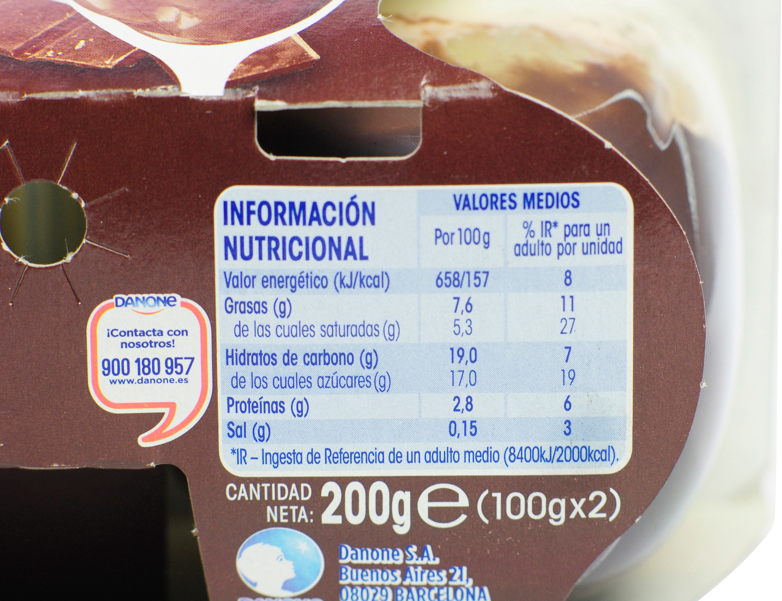 Test y Opiniones DANET (DANONE) NATILLAS DE CHOCOLATE CON NATA. | OCU