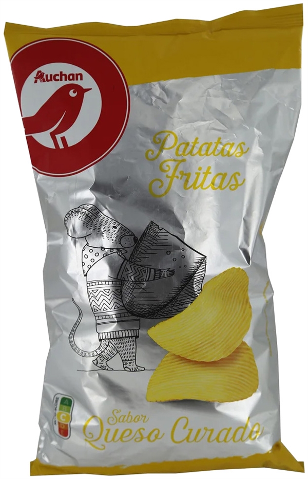 Características de AUCHAN (ALCAMPO) Patatas fritas sabor a queso curado