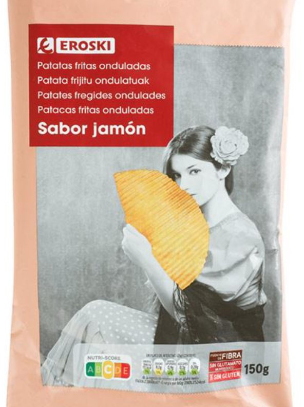 Características de EROSKI Patatas fritas onduladas sabor jamón