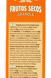 CROWNFIELD (LIDL) FRUTOS SECOS GRANOLA.: valor nutricional