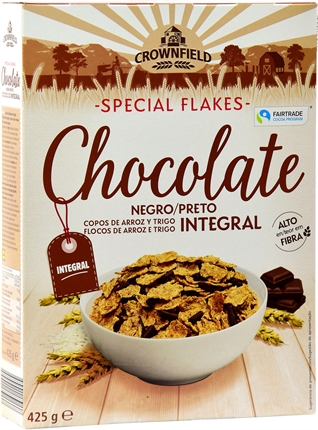 CROWNFIELD (LIDL) SPECIAL FLAKES CHOCOLATE.: valor nutricional