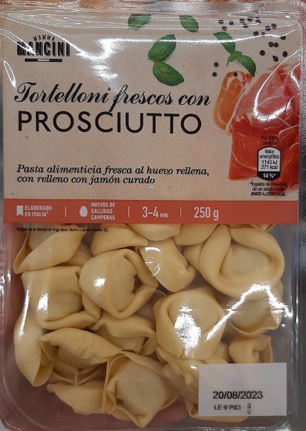 Pasta MAMMA MANCINI (ALDI) TORTELLONI FRESCOS CON PROSCIUTTO: todos los detalles