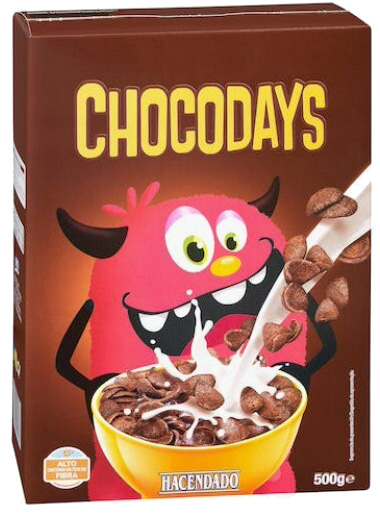 HACENDADO (MERCADONA) CHOCODAYS. CEREALES COPOS DE TRIGO Y CHOCOLATE ...