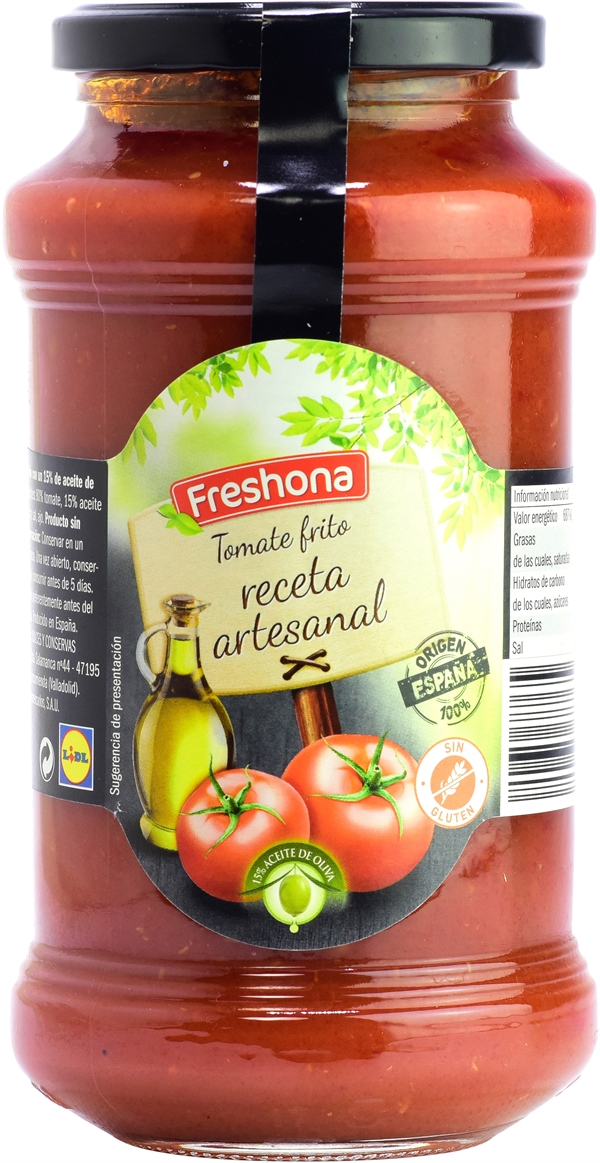 Valor nutricional de FRESHONA (LIDL) TOMATE FRITO RECETA ARTESANAL | OCU