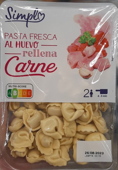 Pasta SIMPLY (CARREFOUR) PASTA FRESCA AL HUEVO RELLENA CARNE: todos los ...